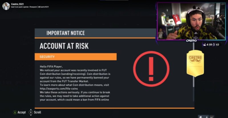 Castro_1021 streamer gets permanent transfer ban in FIFA 22 during ...